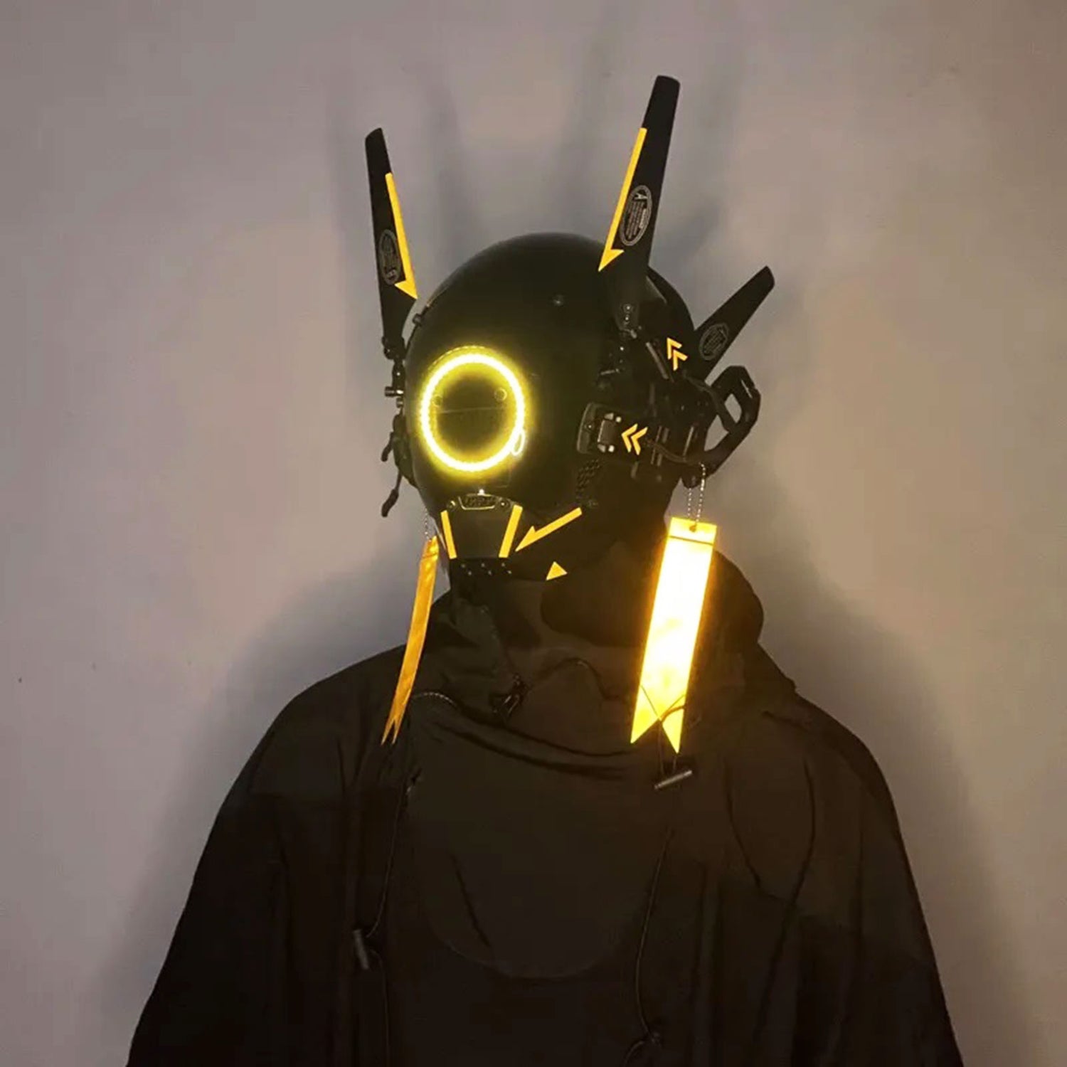 JAUPTO Cyberpunk Gothic Helmet,Punk Mask Techwear, Halloween Cosplay T